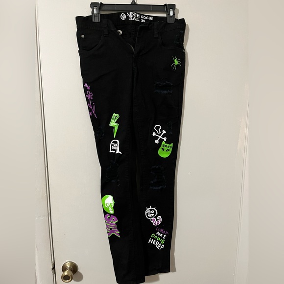 Jeans | Emo Themed Black Jeans | Poshmark